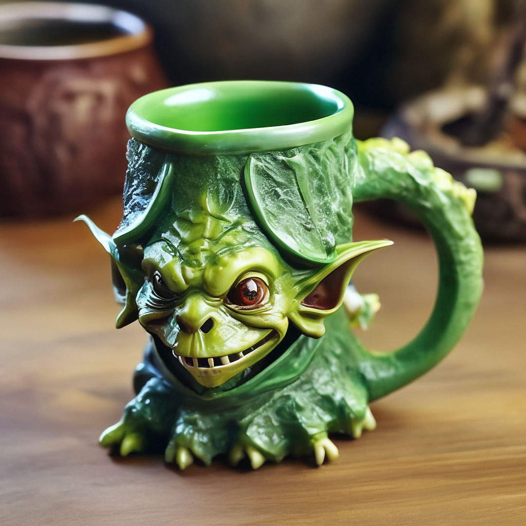 "Goblin-shaped mug" — image created in Shedevrum