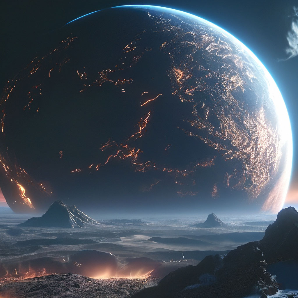 "An unrealistically huge, megaepical, giant planet. hyperdetalization ...