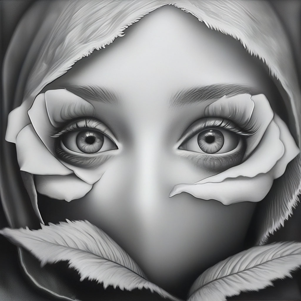 "New reality , anthropomorphic rose with two eyes , a look from the ...