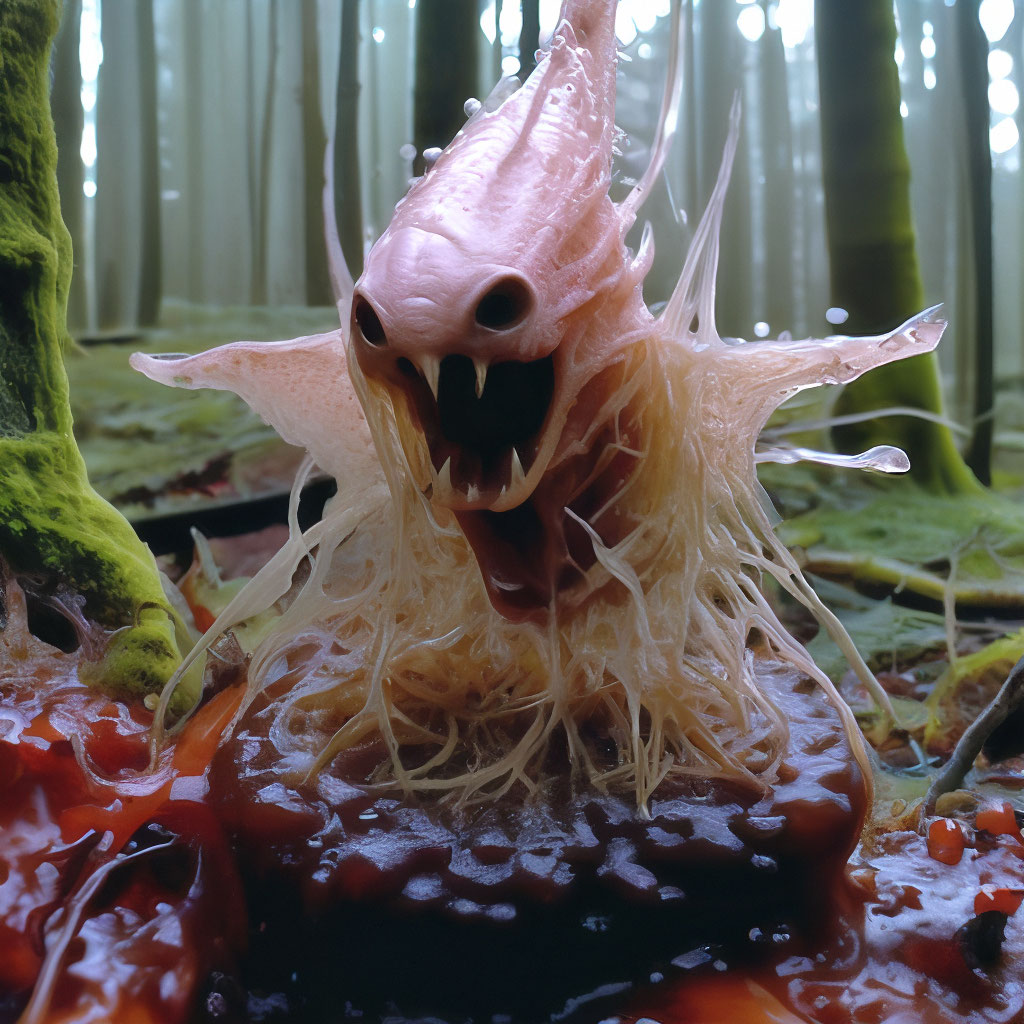 "Forest, morning.Allanfas.The nest! on a rotten sponge, the embryo of ...