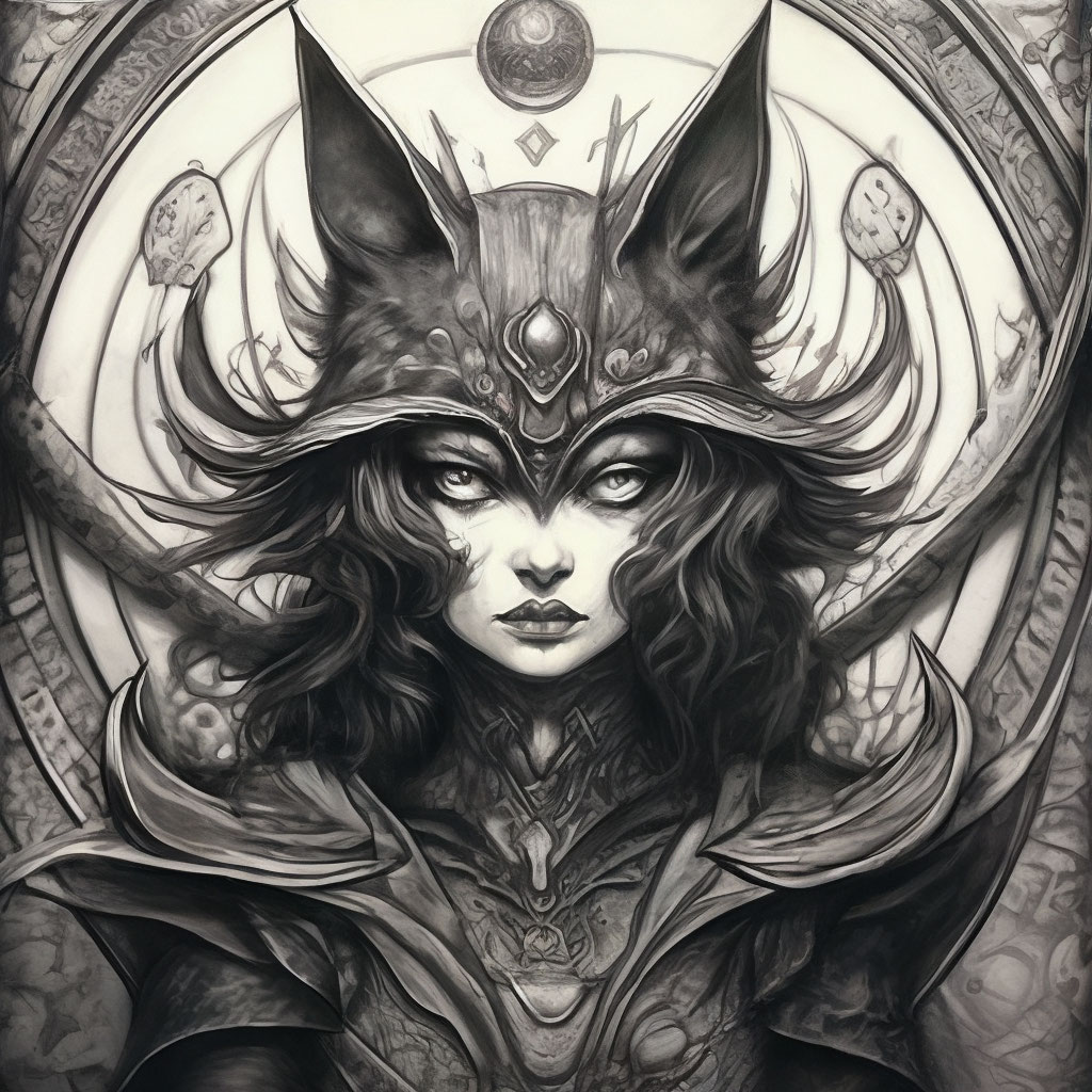 "Bayun the cat. fabulous fantasy style. drawing with a pencil. Chthonic ...