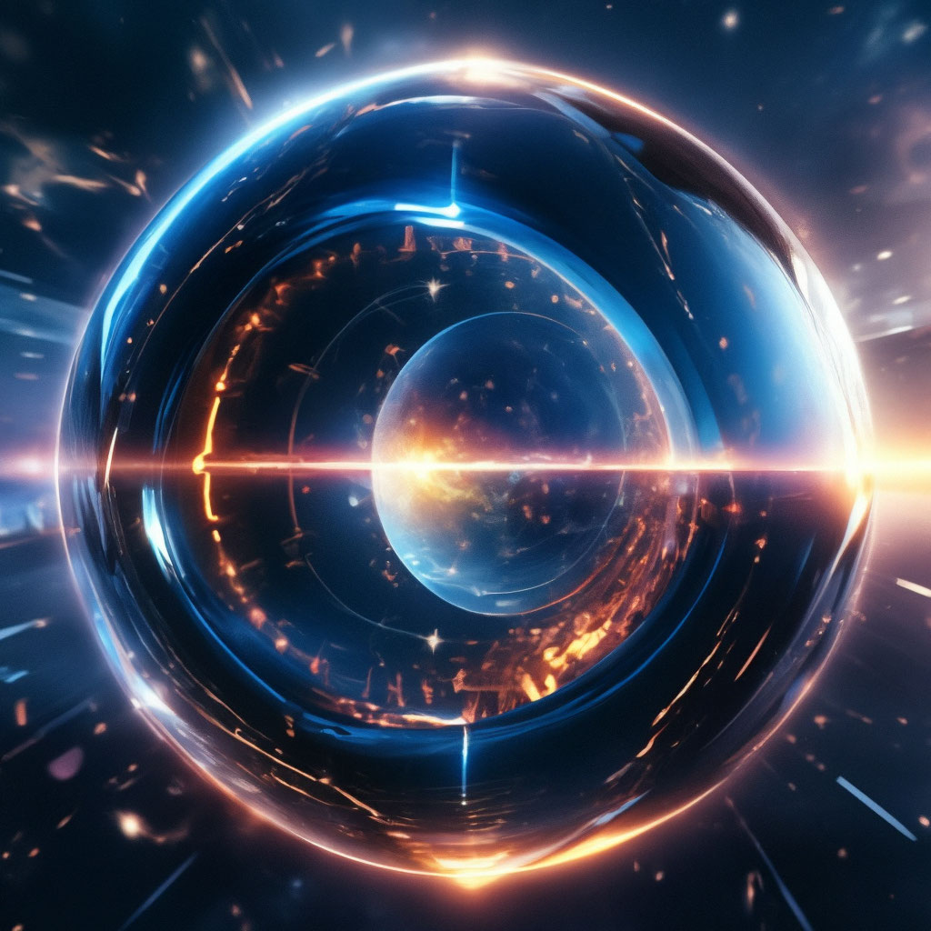 "The game of tomorrow, 4d sphere, fourth dimension, planet in space ...