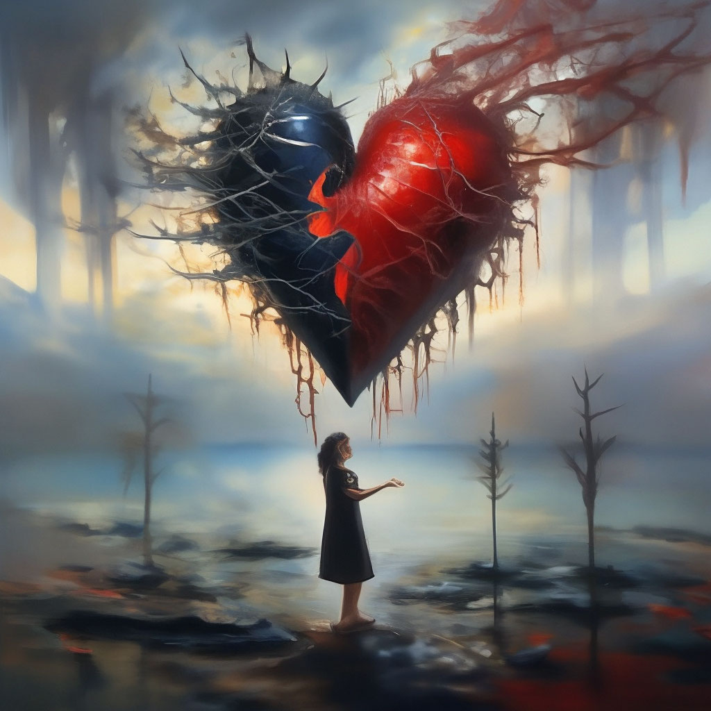 "The soul hurts and the heart cries" — image created in Shedevrum