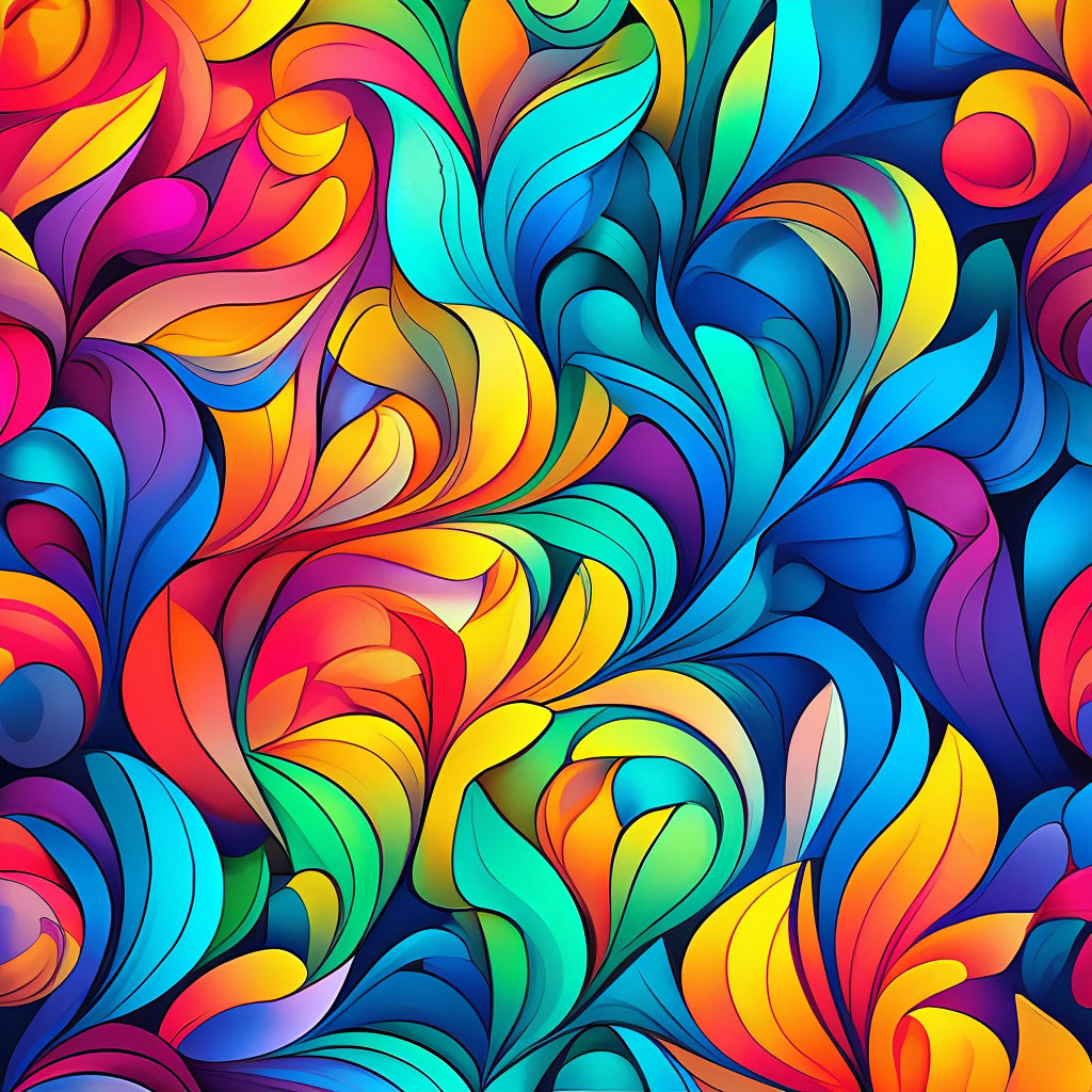 "Patterns of bright colors for creativity" — image created in Shedevrum