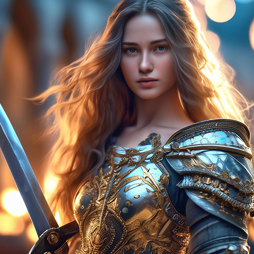 "Girl, rounded shapes, armor with precious stones, beautiful detailed ...