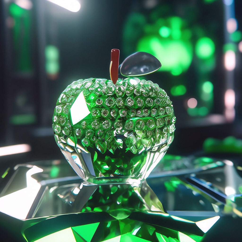 "Epic green diamond apple smooth expensive , beautiful, aesthetically ...