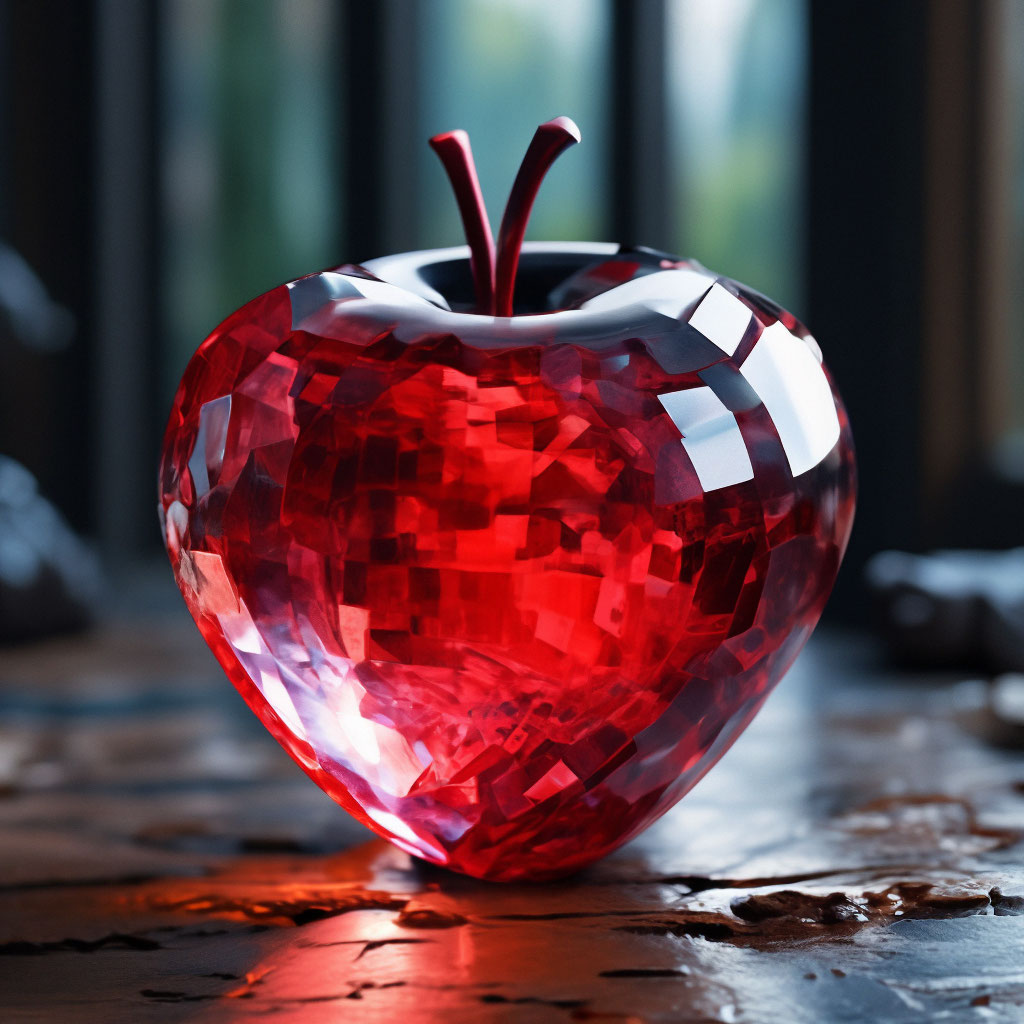 "Crystal apple" — image created in Shedevrum