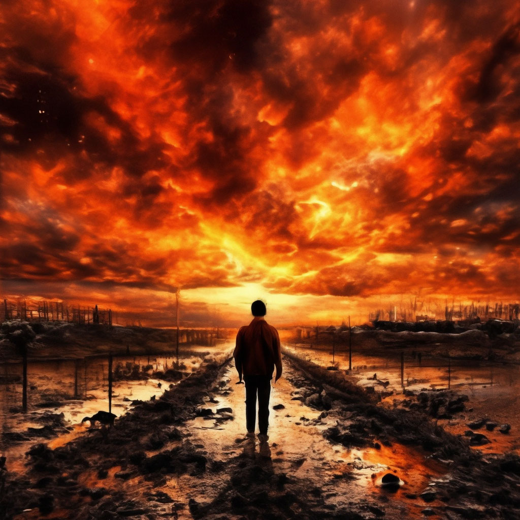 "From one end to the other, the sky burns in fire and all hopes and ...