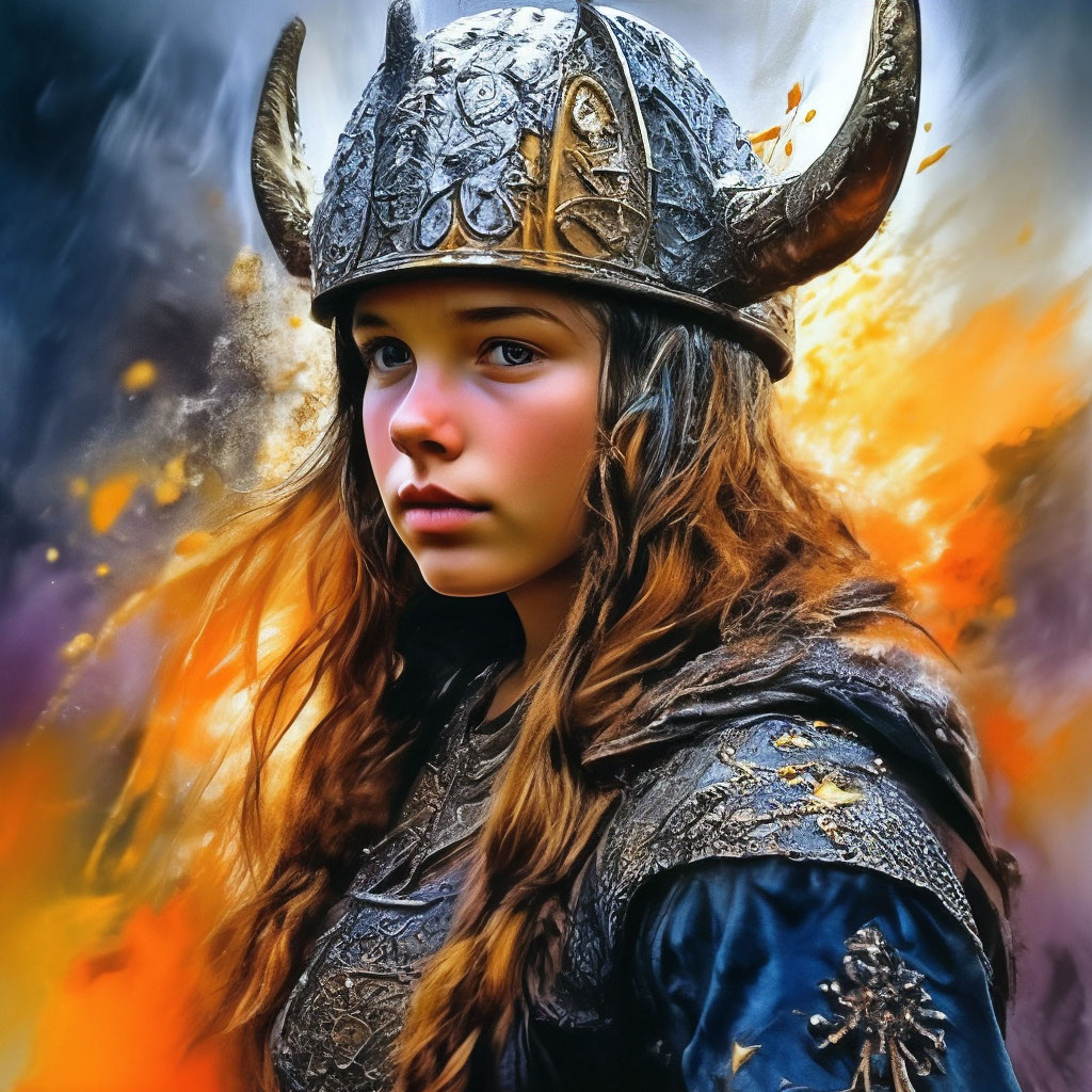"Watercolor abstraction, fractal explosion of emotions, Vikings, Viking ...