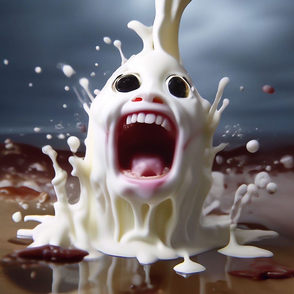 "Rotten milk is crying" — image created in Shedevrum