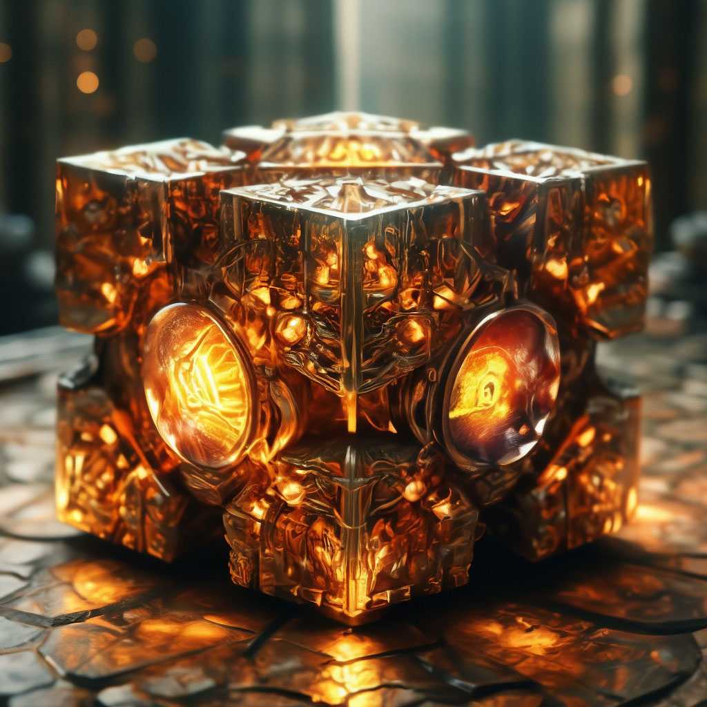 "Magic cube made of foil" — image created in Shedevrum