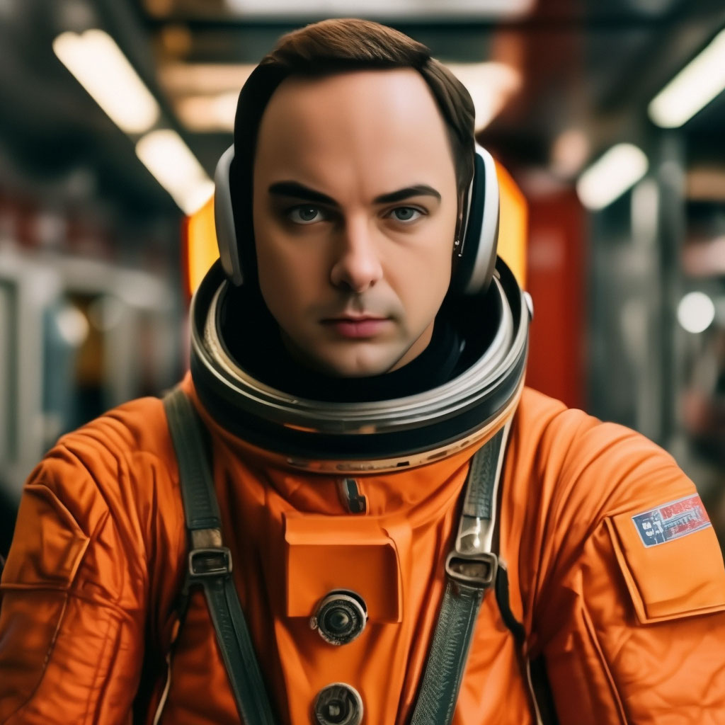 "Parsons Jim in an orange Soviet cosmonaut spacesuit + realism ...