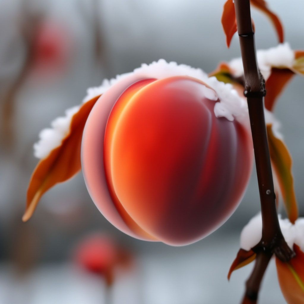 "Peach in the snow" — image created in Shedevrum