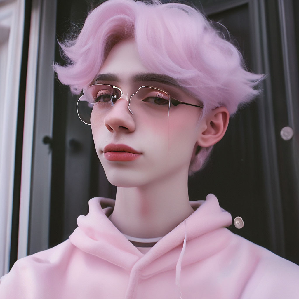 "Nice guy pastel goth aesthetics,hyperrealism" — image created in Shedevrum