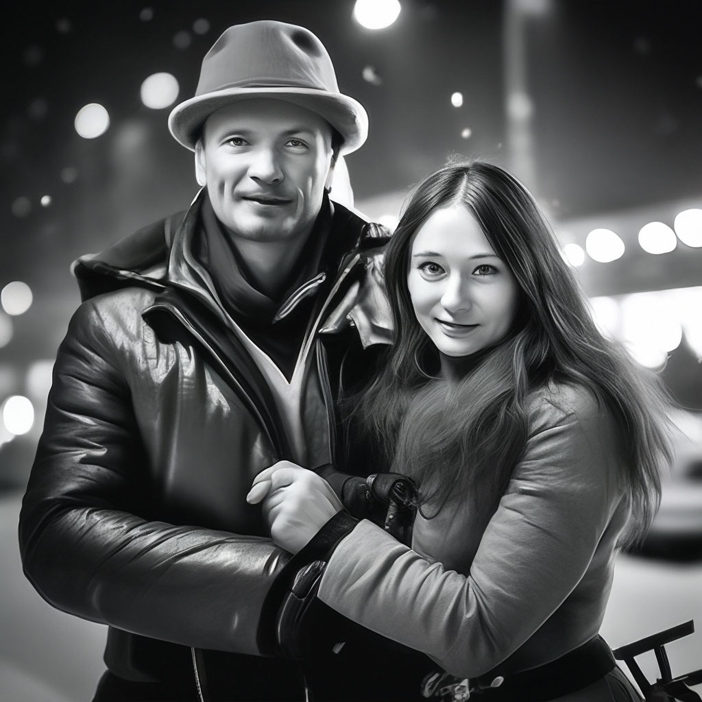 "Pierre Bezukhov and Sonechka Marmeladova" — image created in Shedevrum