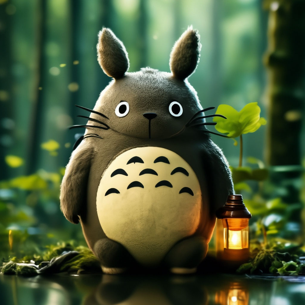 "Totoro, , in anime style" — image created in Shedevrum