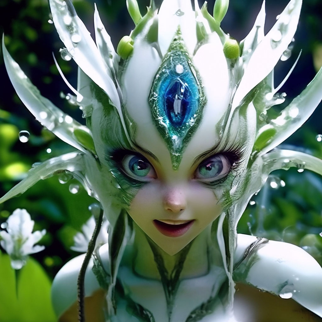 "Anthropomorphic mutated flower Dewdrop. Agressive.Toothy.A plant-like ...