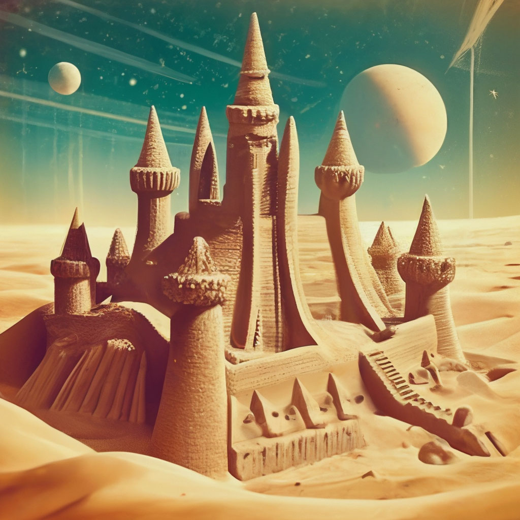 "A space sand castle." — image created in Shedevrum