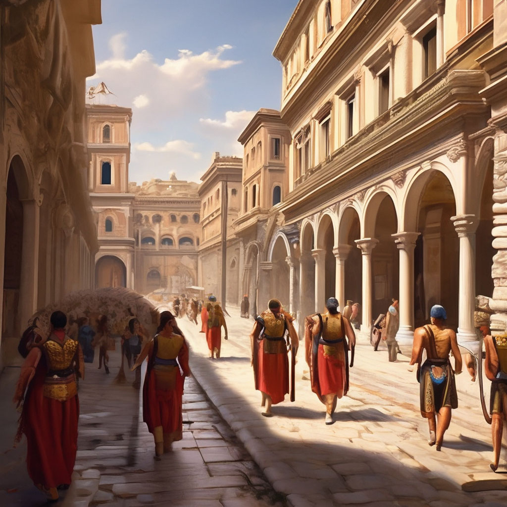 "Ancient Rome, the Romans walk the streets, aesthetically pleasing ...