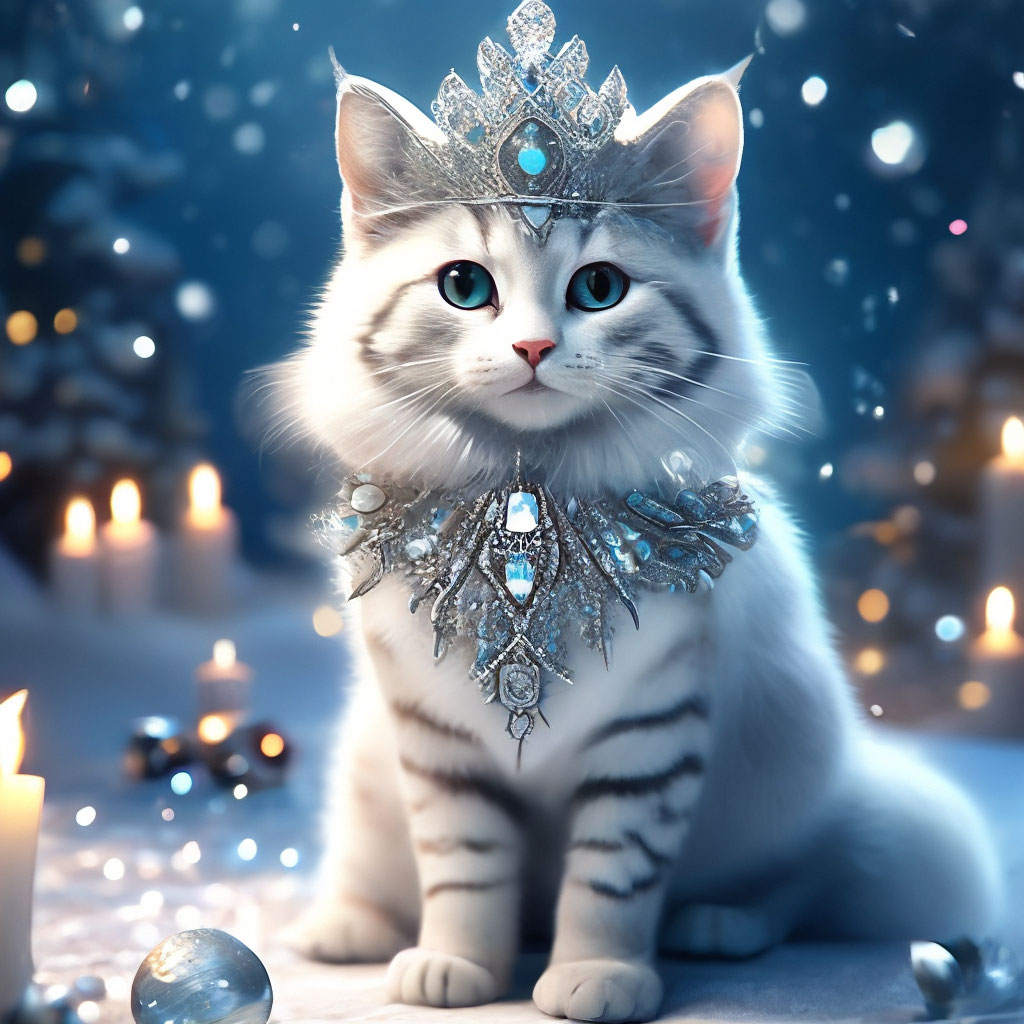 "The cat is going to the New Year's ball in the costume of the snow ...