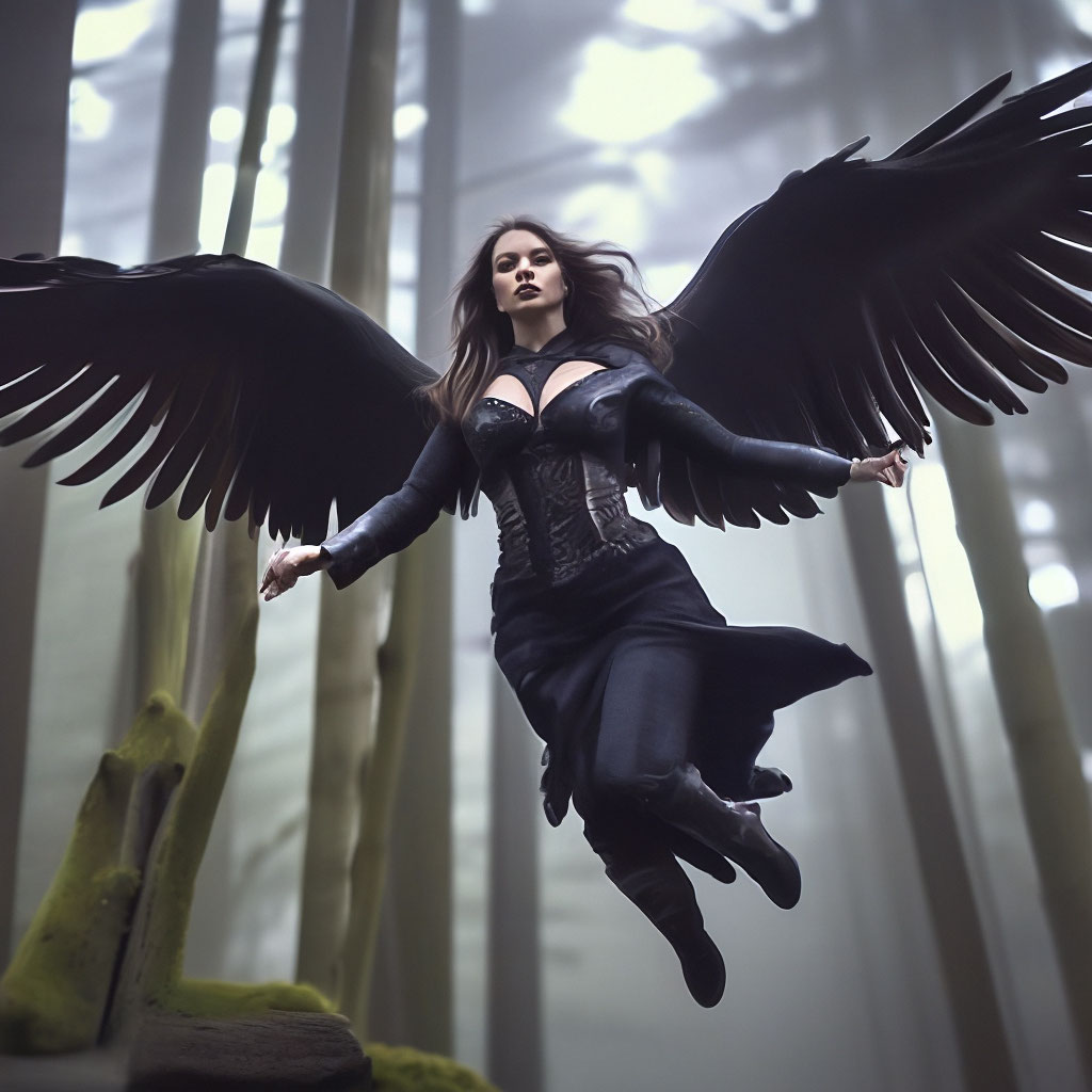 "Lady Hawk Transform into a girl in flight, 30mm lens, 1/250s, f/2.8 ...