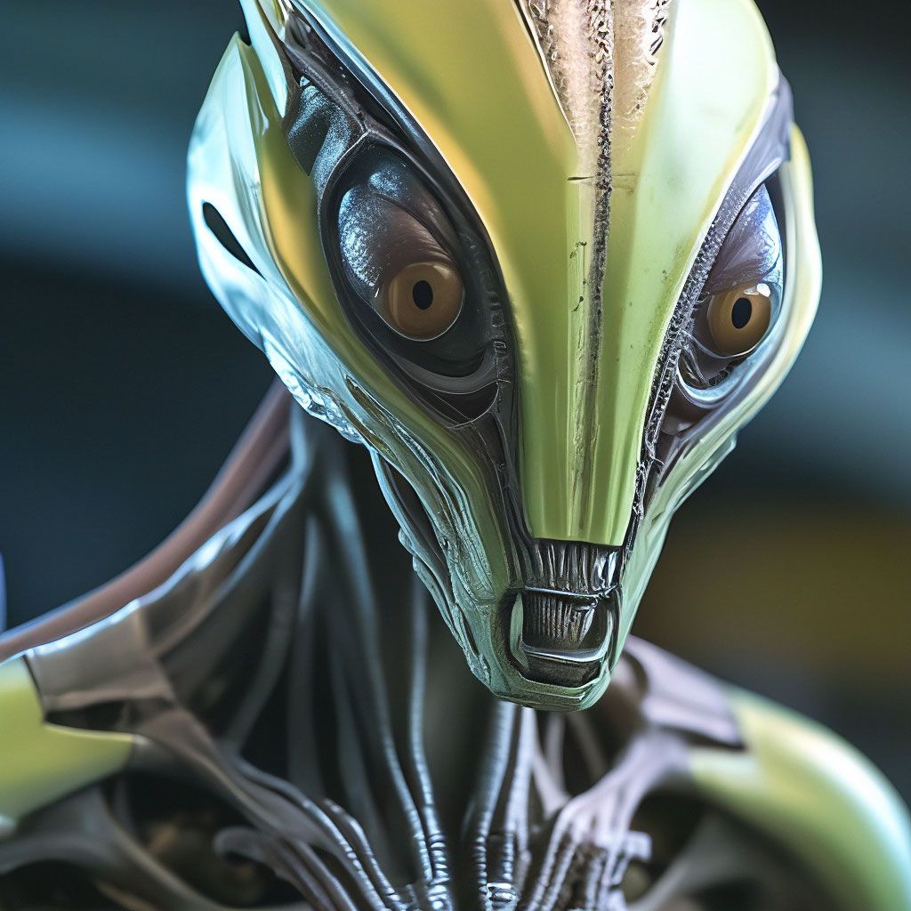 "Alien creature, dark, scary, horror, surrealism, nervous tension ...