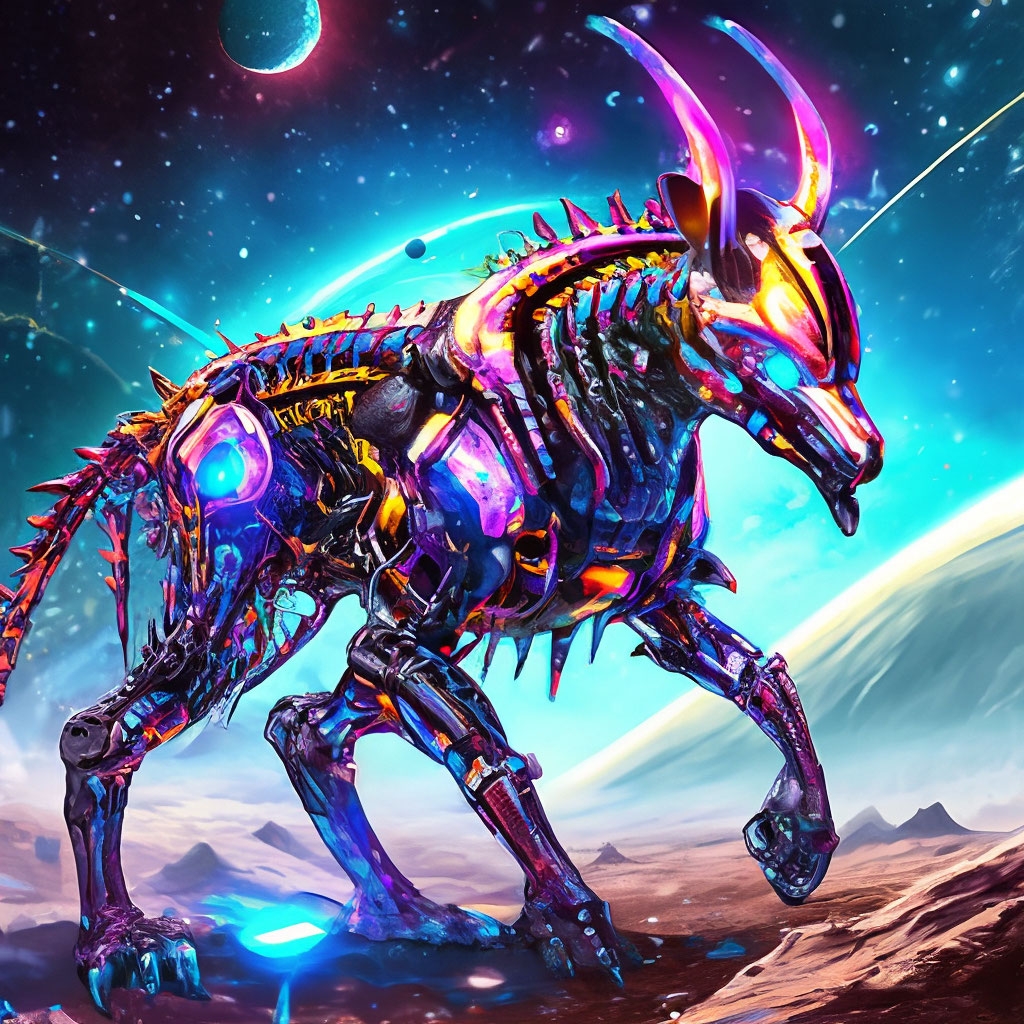 "Cybernetic super space biomechanical alien ultra crazy iridium okapi ...