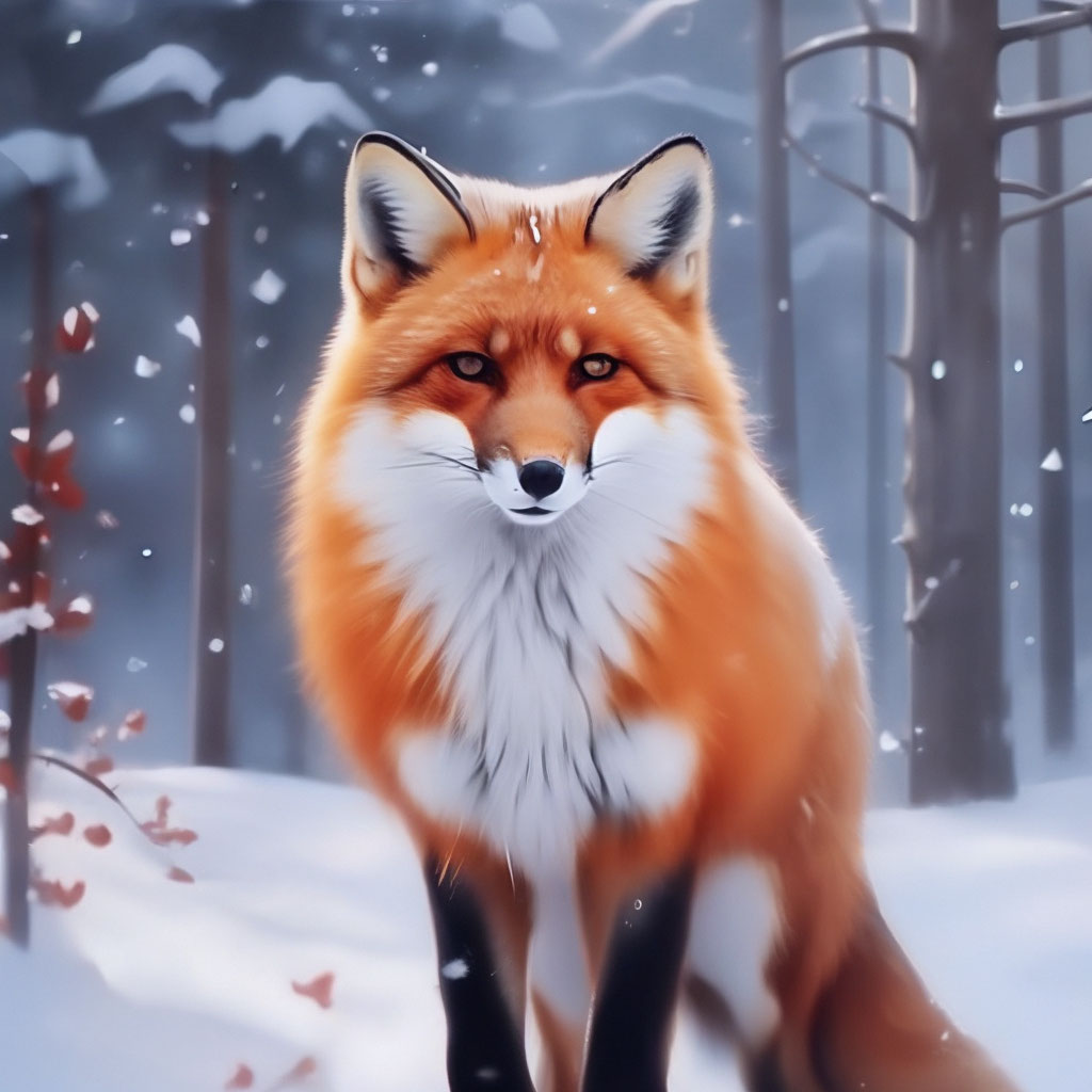"Very beautiful fox very fluffy beautiful red fox red fox realism and ...