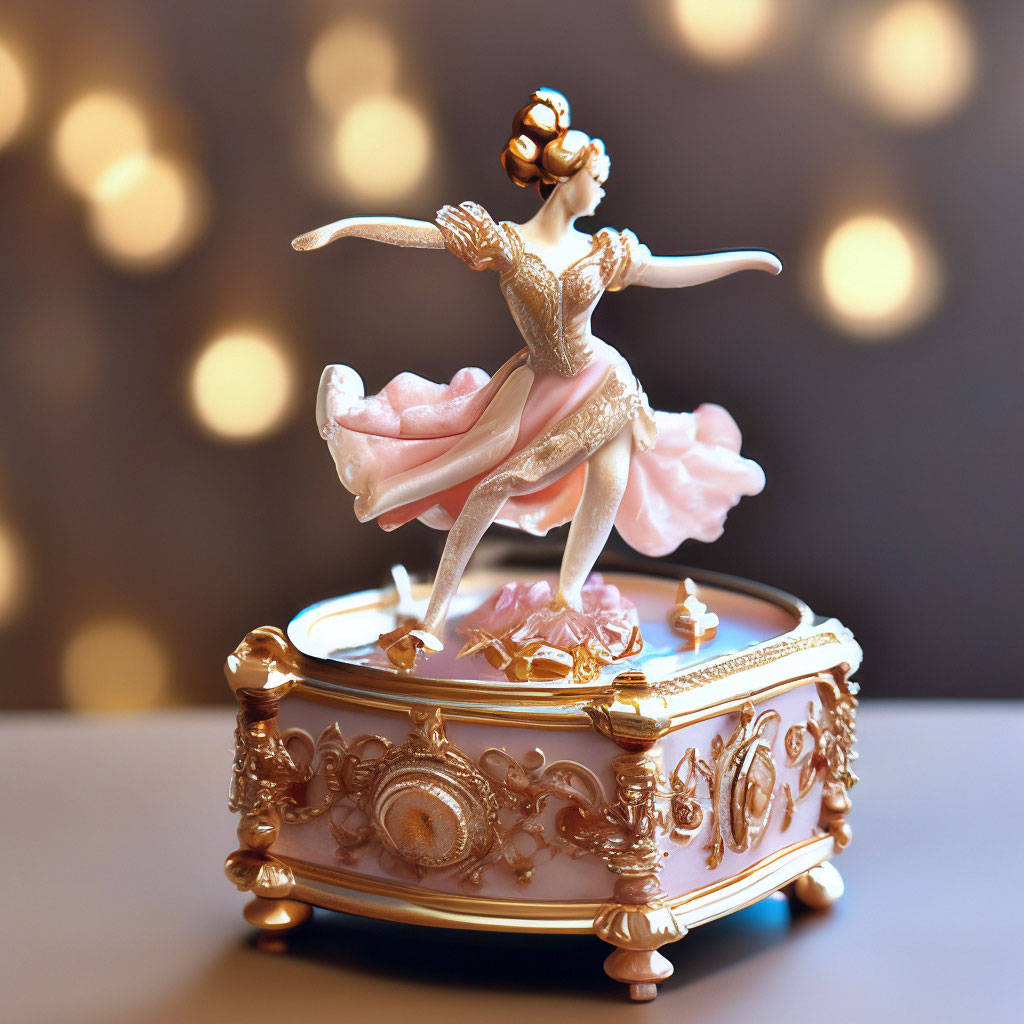 "Vintage music box, it contains a figure of a beautiful dancing ...