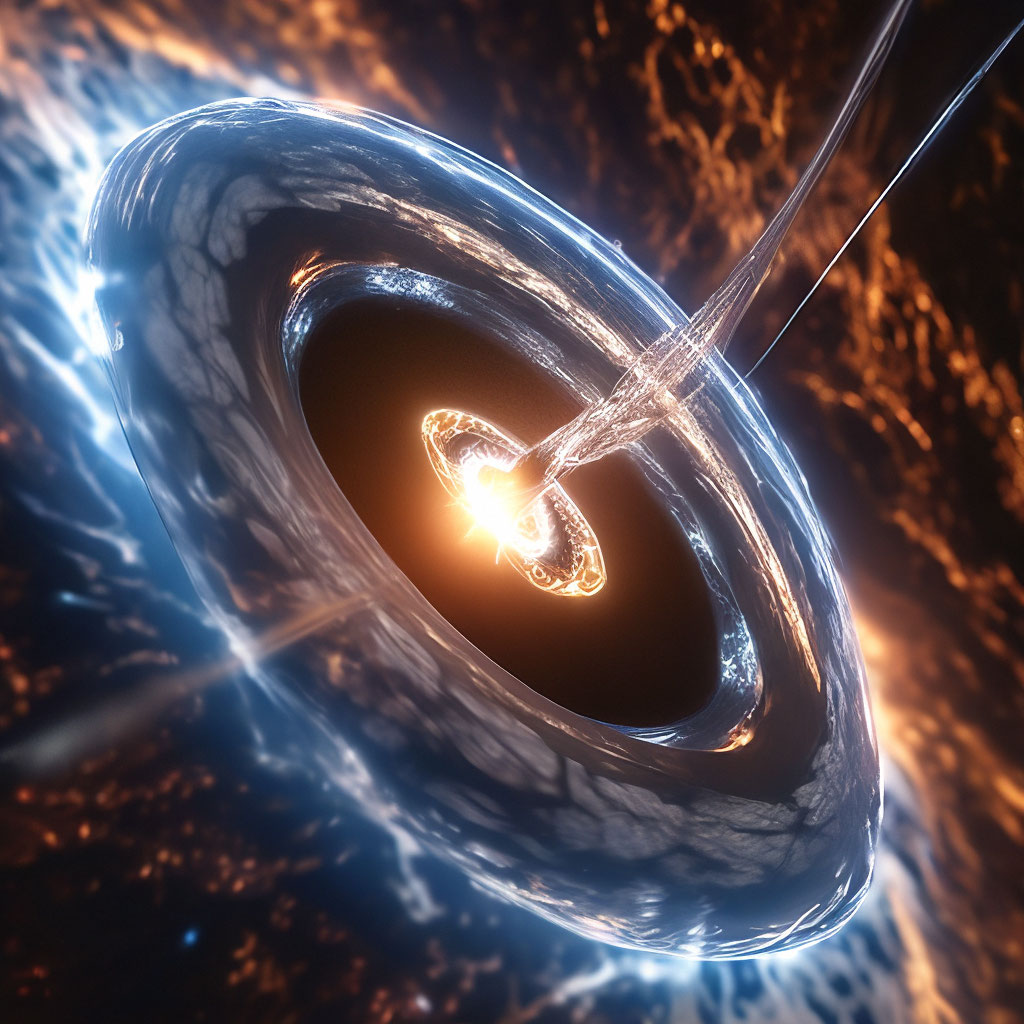 "Ton 618 black hole emits jets, beautiful, high detail, realistic ...