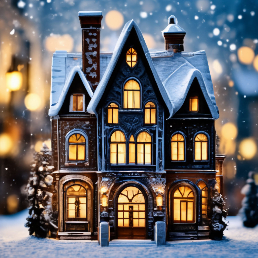 "A two-storey house in a fabulous winter town in the Old European style ...