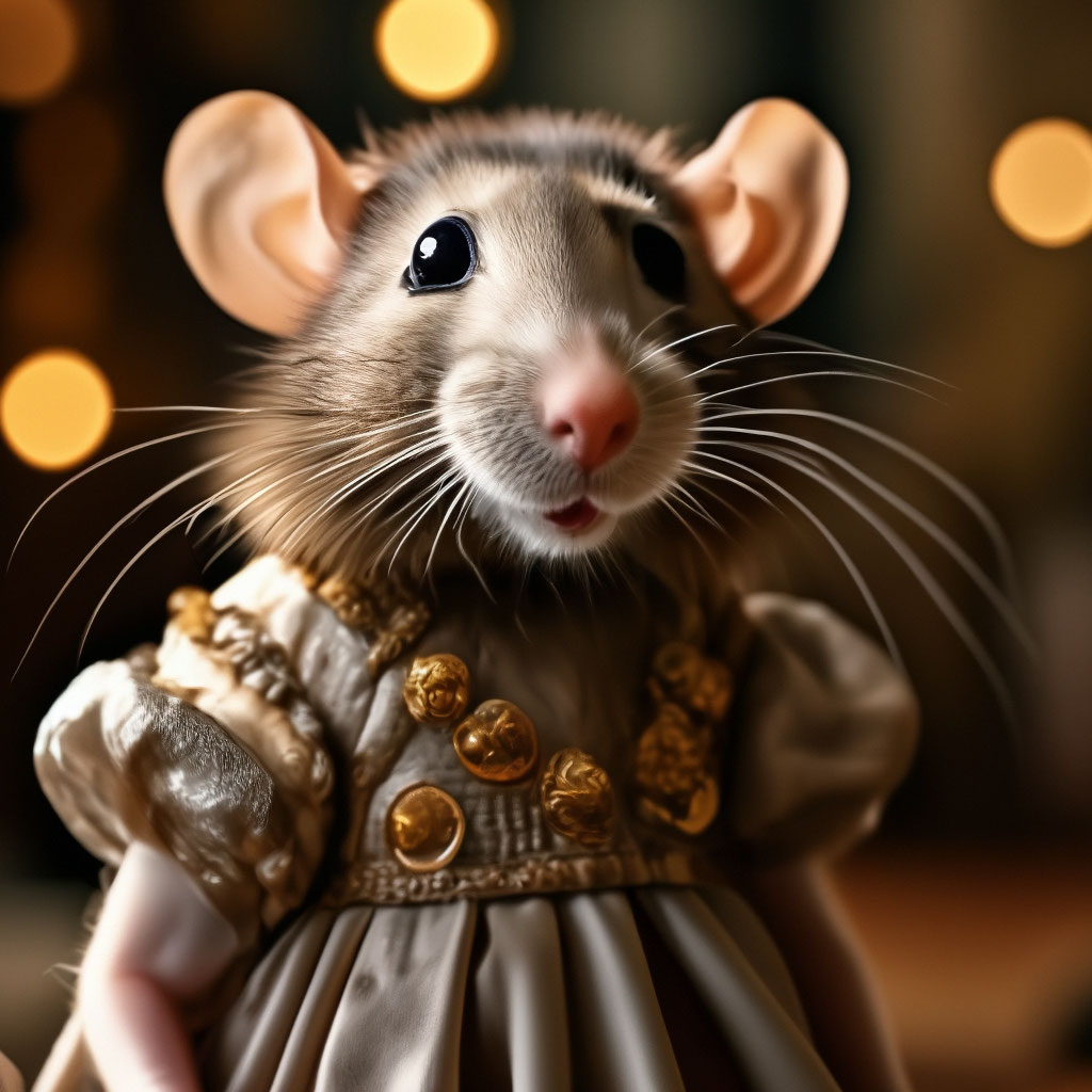 "Rat in a dress, aesthetically pleasing, high resolution, high detail ...