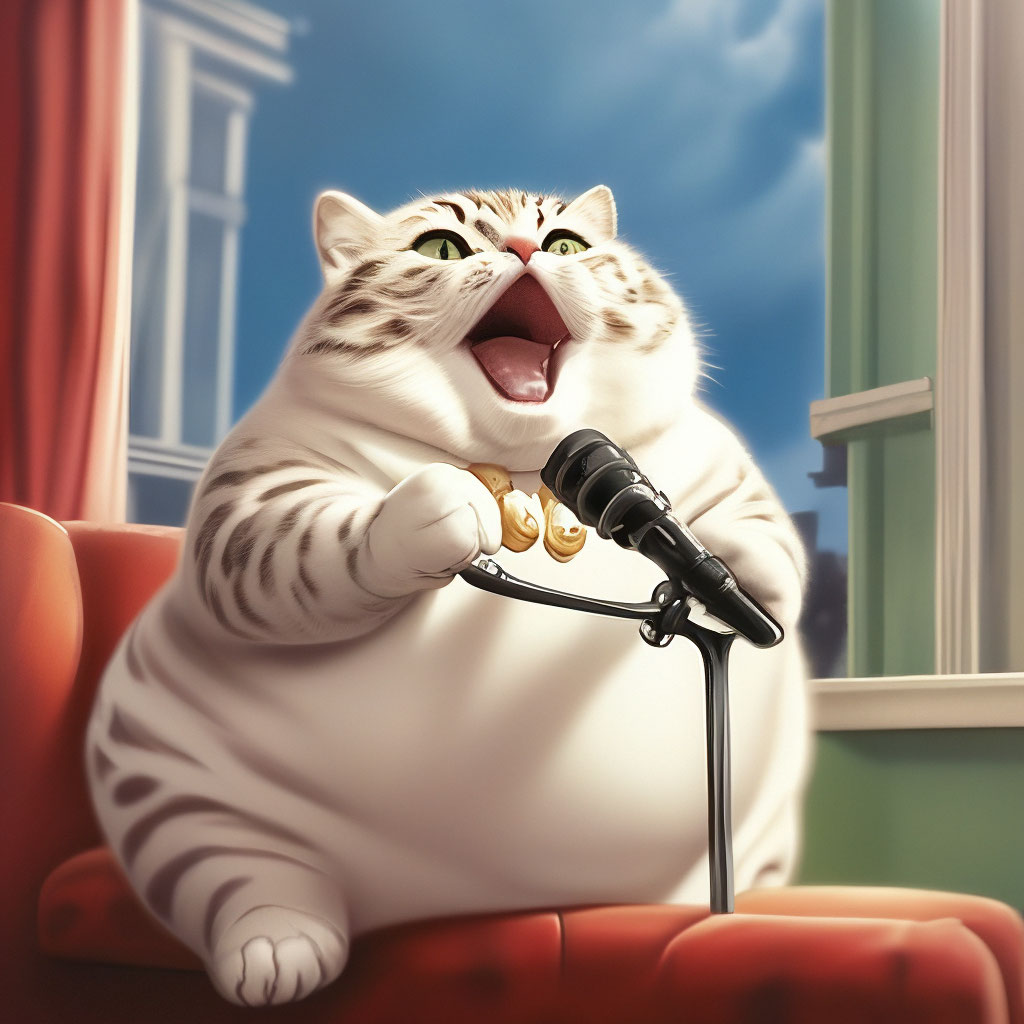 "Whoever does not poke, he will sing under the windows. fat cat sings ...