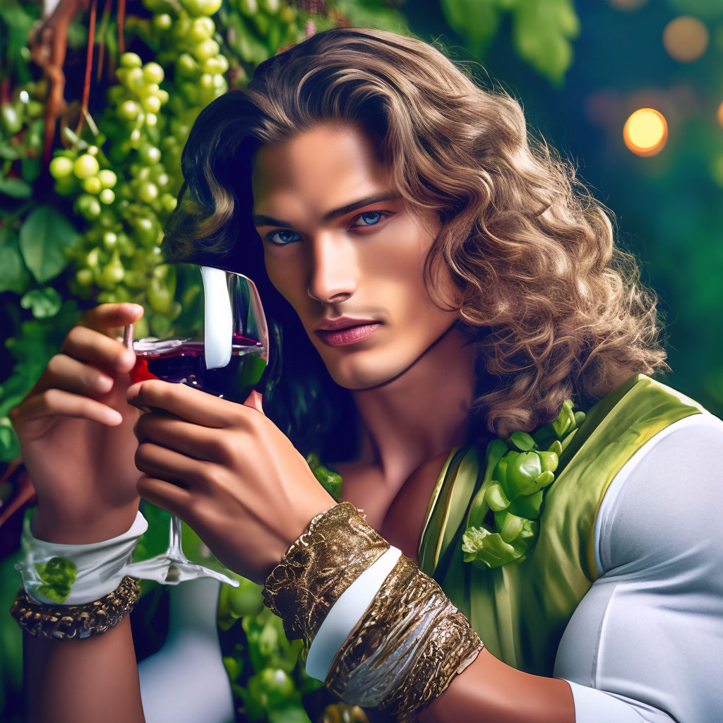 "Dionysus is a young super-handsome man with beautiful facial features ...