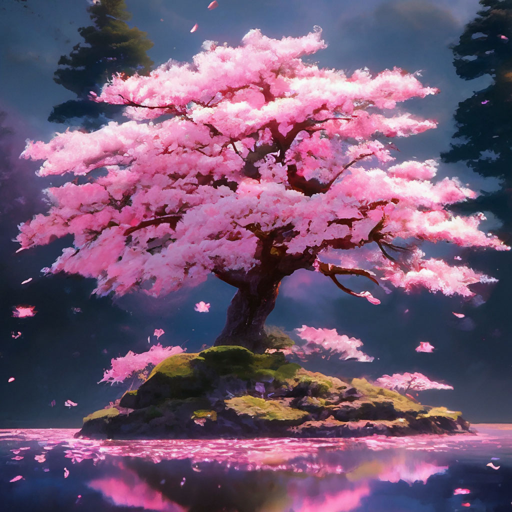 "Sakura Tree" — image created in Shedevrum