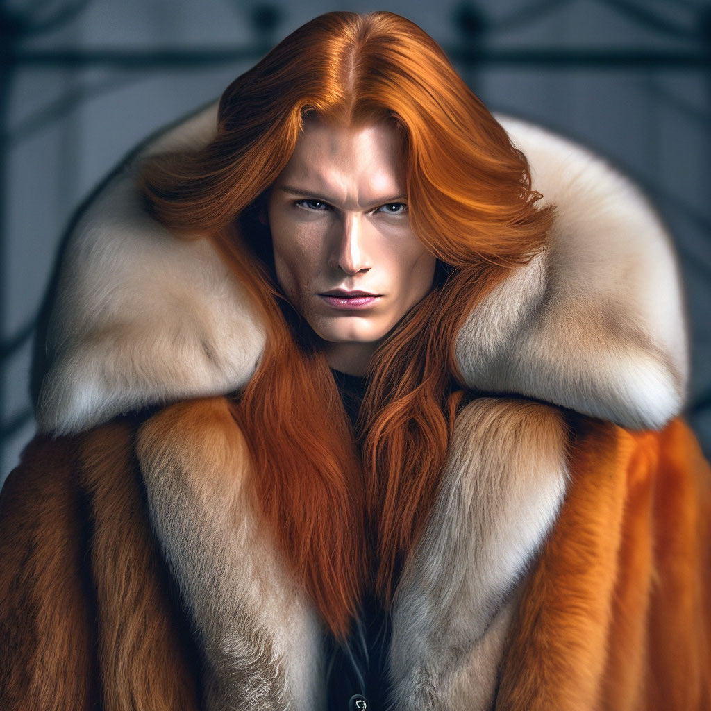 "A series of redheads and suns, a red-haired guy model, long, lush hair ...