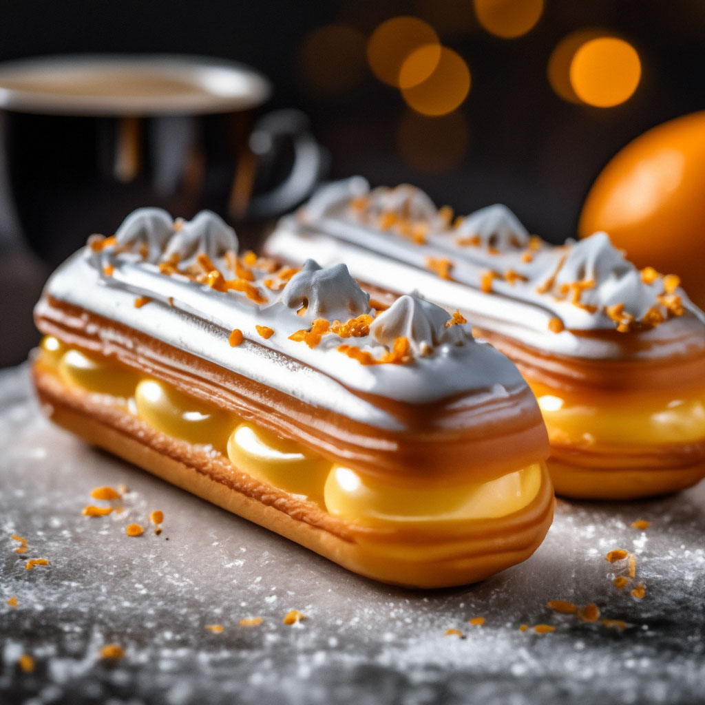 "Orange orange eclairs, aesthetically pleasing, beautiful, professional ...