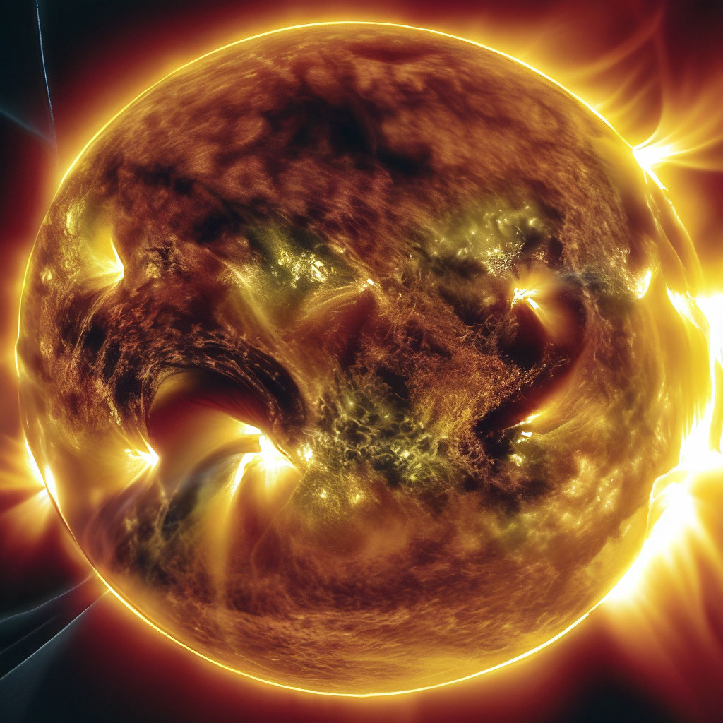 "The sun, giant prominence rises above the surface of the sun and is ...