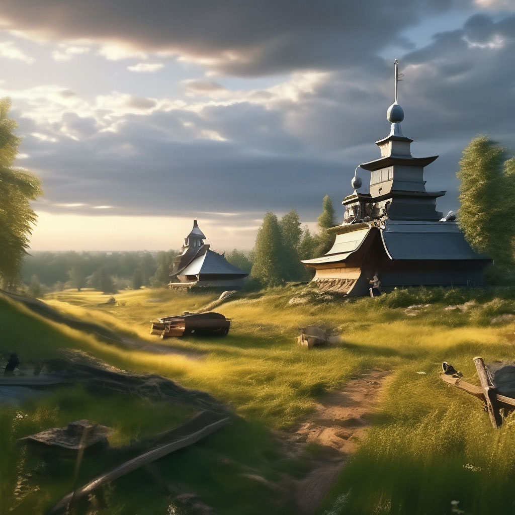 "High detail realistic Russian field" — image created in Shedevrum