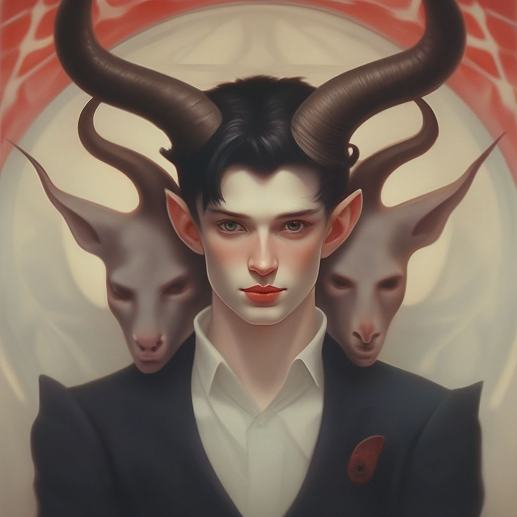 "Incubus in the form of a beautiful young man with horns" — image ...