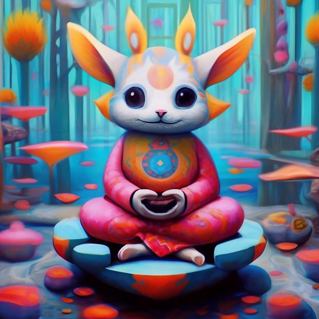 "The surreal cute creature has learned Zen. The Vorja Sánchez style ...