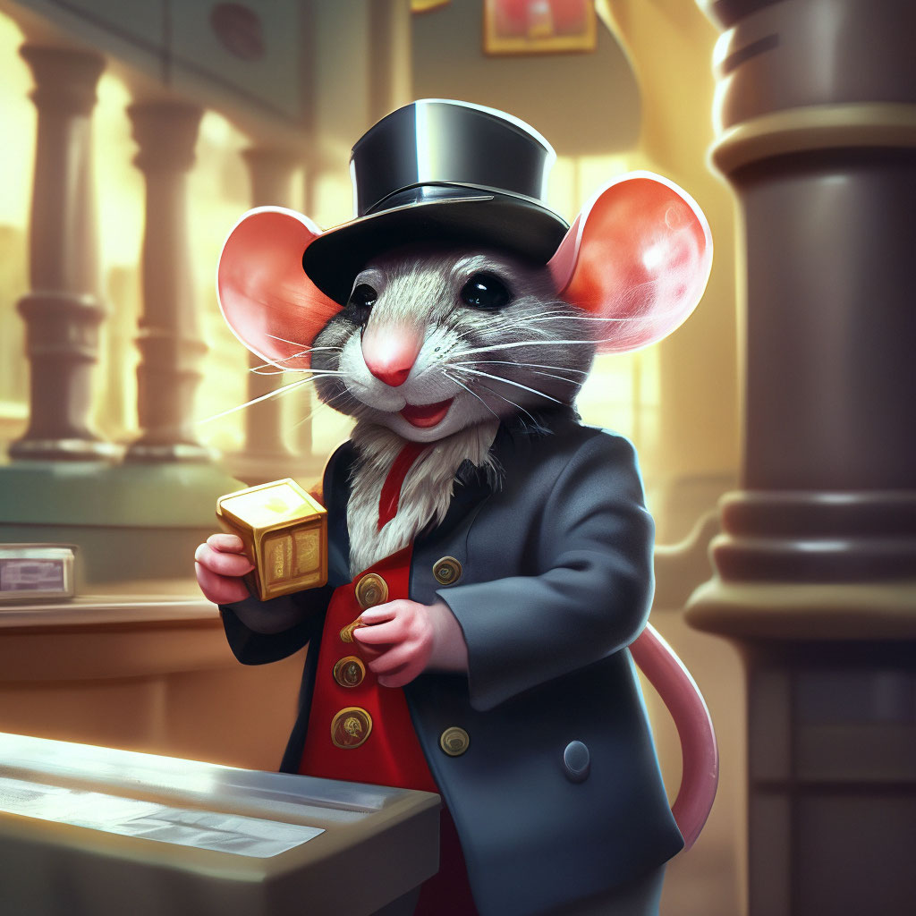 "Rat robber in the bank" — image created in Shedevrum