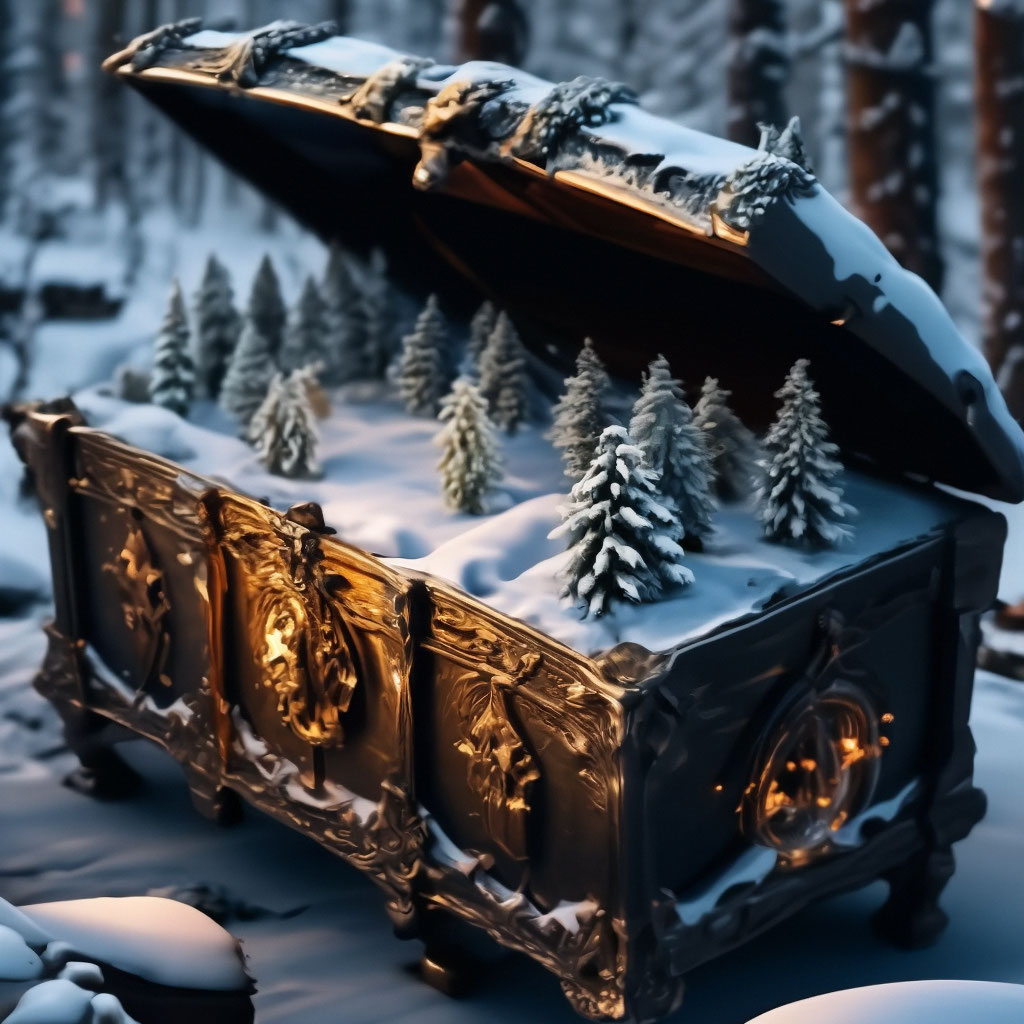 "Inside the forged jeweled chest there is a fabulous winter forest, a ...