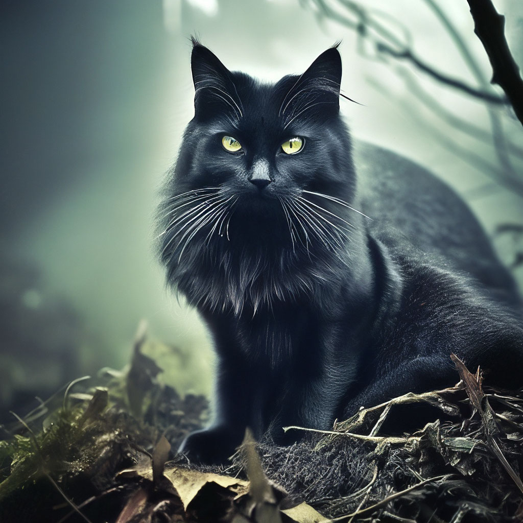 "Brooding cat on mondays" — image created in Shedevrum