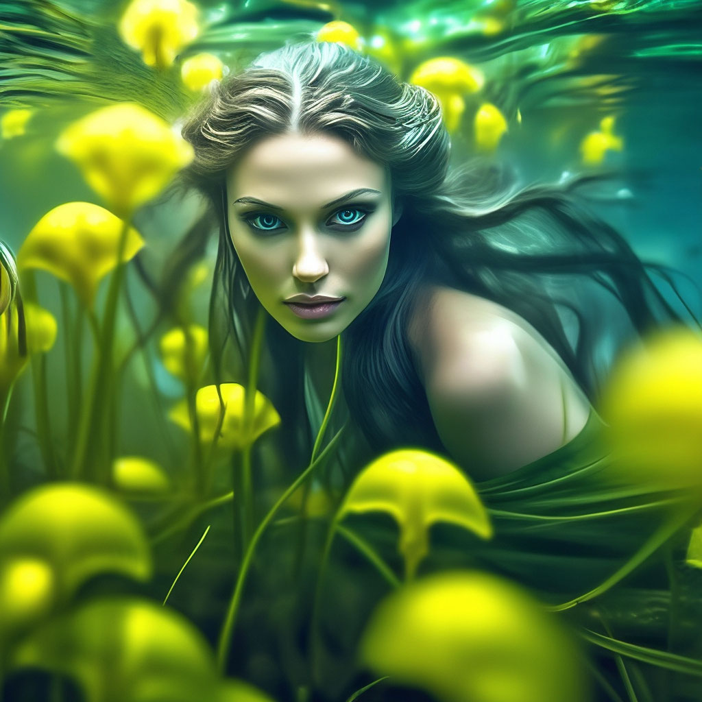 "Hyperrealism, surrealism, beautiful top model mermaid close-up with ...