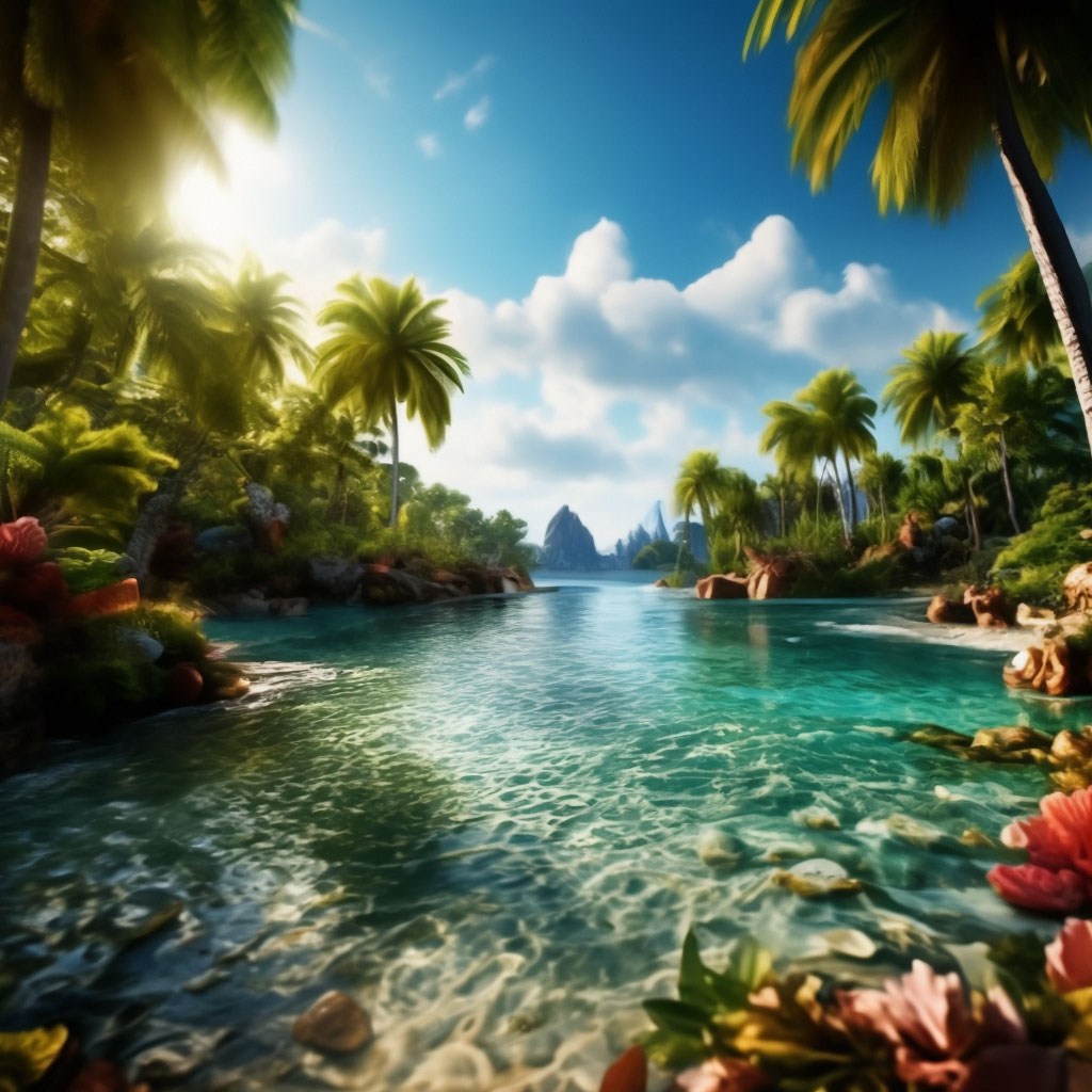 "Paradise, beautiful, realistic, professional photo, 4k, high ...