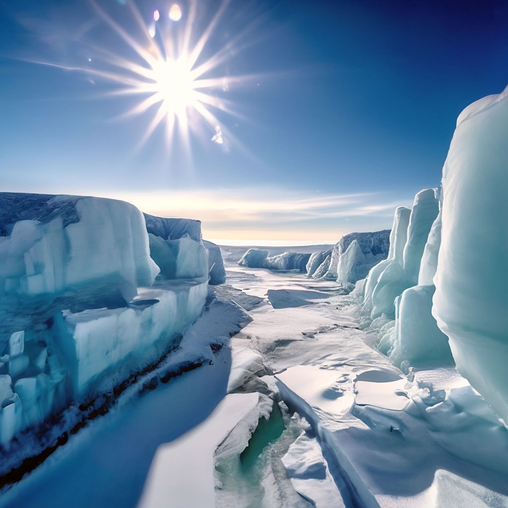"Arctic Ice View from space blocks of ice,frost,snow, icebergs ...
