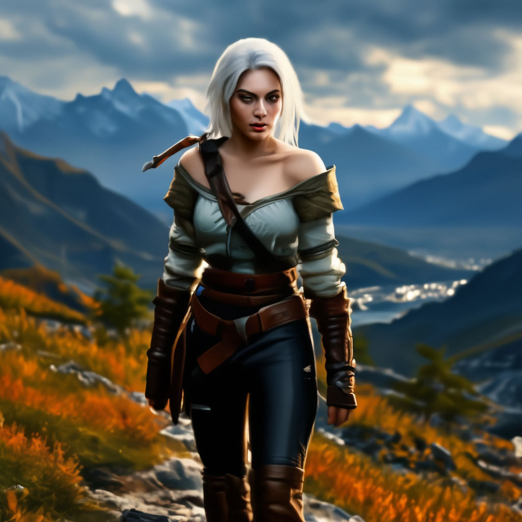 "Beyond the Mahakam mountains. Ciri,elegant shoes,oil paints,beautiful ...