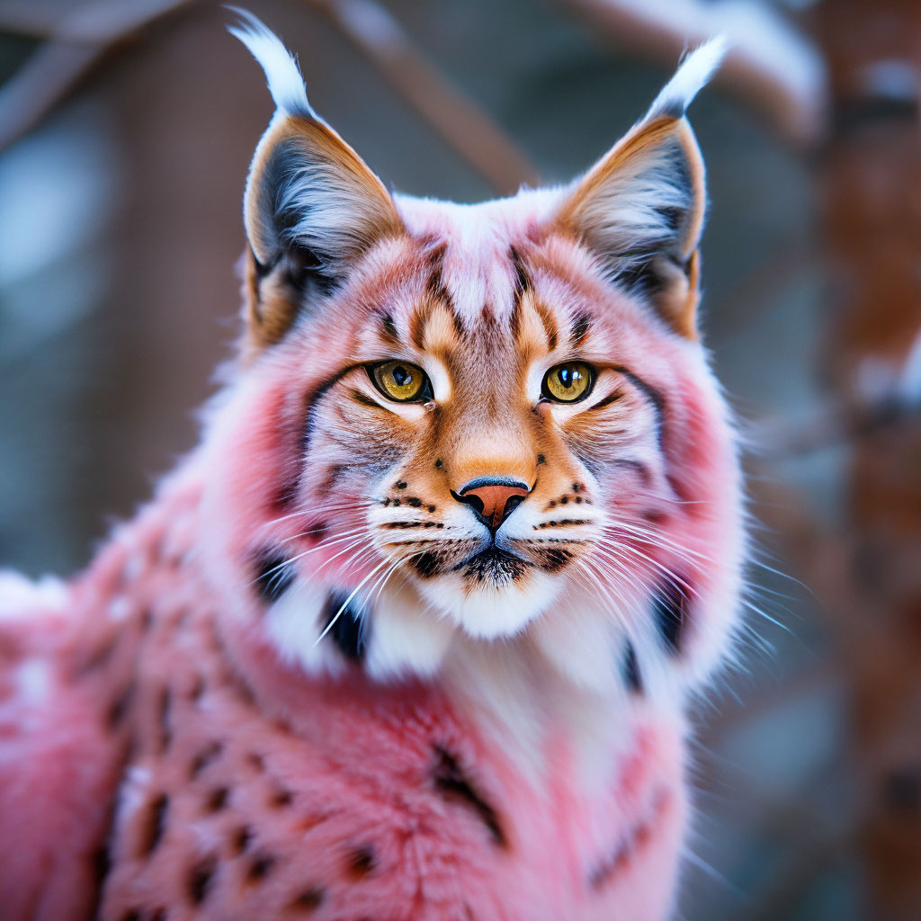 "The pink lynx is beautiful and fluffy" — image created in Shedevrum