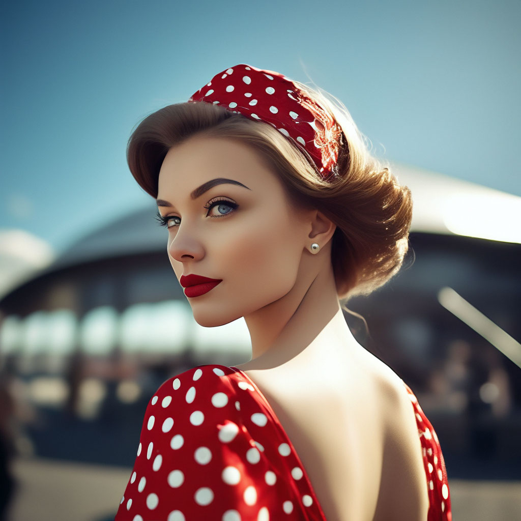 "Aristocrat lady of the 50s, Russian beauty model, full-length polka ...
